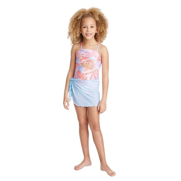 art class | Swim | Girls Tropic Oasis One Piece Swimwear Set With Skirt ...
